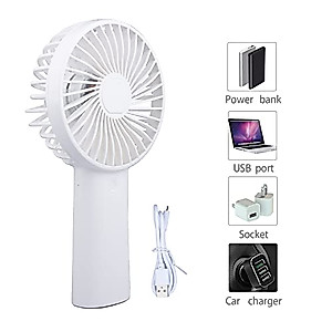 WANGDAJIEDIAN Handheld Fan, Portable Fan with USB Rechargeable Battery, 3 Speed 8-20 Hours Working Time for Indoor, Outdoor, Makeup, Travelling, Camping, Summer Gift for Men Women