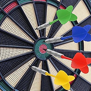 Accmor 12 Pcs Soft Tip Darts, Bar Dart, Plastic Tip Darts Set, Attach Extra 100 Black 2BA Replacement Tips, Soft Tip Darts for Electronic/Plastic Dartboard