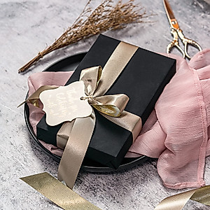 WRAPAHOLIC Black Wrapping Paper Roll - Mini Roll Silky Touch - 17 Inch X 16.5 Feet - Soild Color Design Perfect for Birthday, Holiday, Wedding, Baby Shower