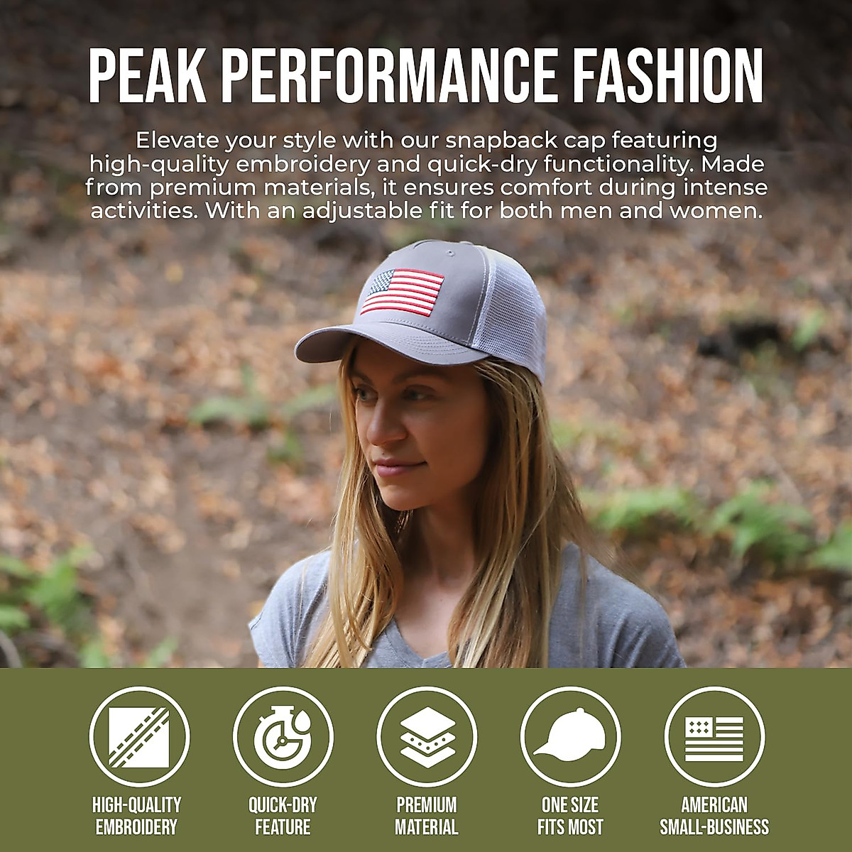 International Tie American Flag Hat for Men and Women - USA Flag Patriotic Trucker Baseball Snapback Cap