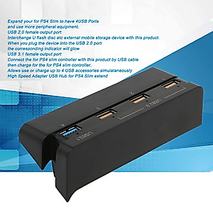 for PS4 Slim Gaming Console Hub, USB2.0 x 3+USB3.0Expansion Adapter, High Speed USB Hub Adapter, Plug and Play, USB Charger Controller Splitter, Compatible USB 3.1/2.0
