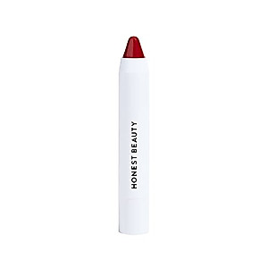 Honest Beauty Lip Crayon-Demi-Matte, Strawberry with Jojoba Oil & Shea Butter | Lightweight, High-Impact Color | EWG Certified + Dermatologist tested + Hypoallergenic & Cruelty free | 0.105 oz.