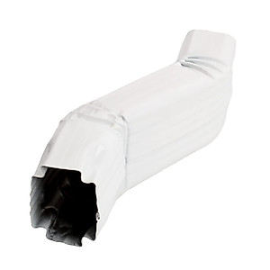 Gutter Downspout OFFSET White (Gloss) Aluminum gutter downspout elbow extensions. (2X3 A-Style)