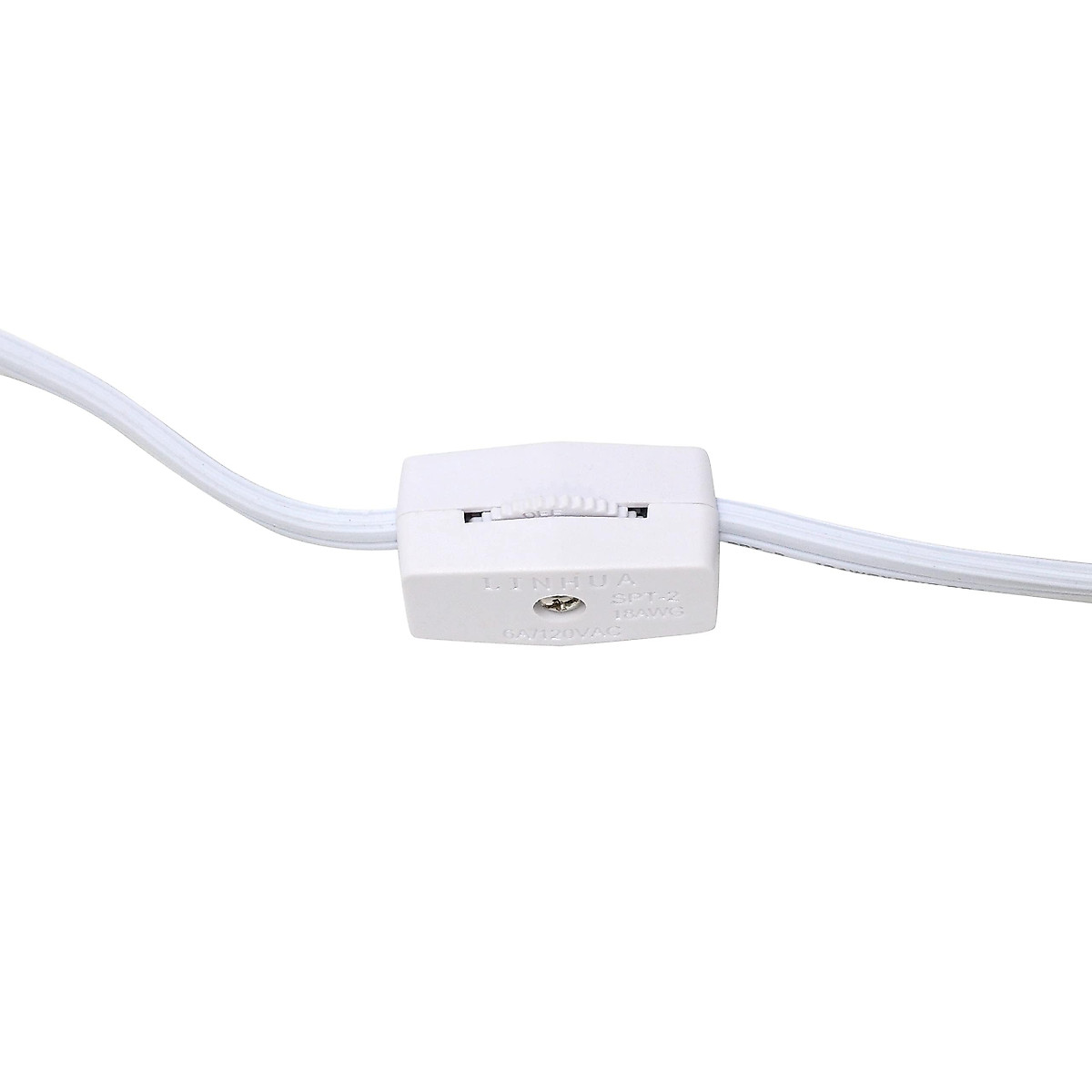 Simple Designs LT2007-WHT Chrome Mini Basic Table Lamp with Fabric Shade, White