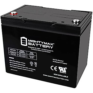 Mighty Max Battery ML75-12INT -12 Volt 75 AH, Internal Thread (INT) Terminal, Rechargeable SLA AGM Battery