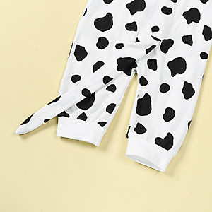 wybzd Baby Dalmatian Costume Newborn Boy Girl Halloween Puppy Spotted Dog Romper Onesie Footies Zipper Hooded Outfit (Romper with Tail, 0-3 Months)