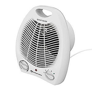 Comfort Zone Electric Fan-Forced Portable Space Heater with Adjustable Thermostat, Overheat Sensor, Tip-Over Switch, & Heat Resistant Housing, Ideal for Home, Bedroom, & Office, 1,500W, CZ40E