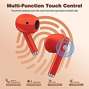 Wireless Earbuds for Samsung S23 Ultra S22 A53 A14, 5.3 Bluetooth Headphones Noise Canceling Ear Buds with Earhook Clear Call Touch Control Touch Control Earbud for iPhone 14 Pro Max 13 Pixel 7 Pro