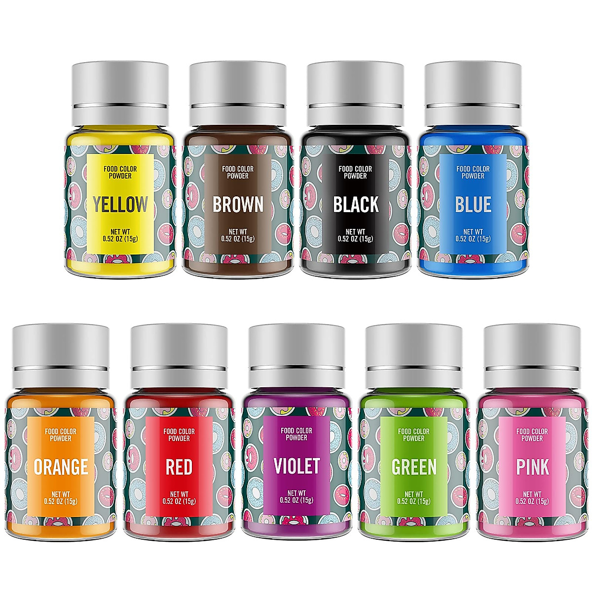 Jelife 9 Colors Edible Powder Food Dye for Baking & Decorating