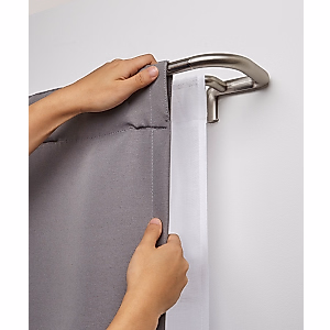 Umbra Twilight Double Curtain Rod Set – Wrap Around Design Ideal for Blackout or Room Darkening Panels, 48 to 88 Inches, Nickel