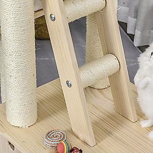 PawHut Multi-Level Cat Tree Condo Tower with Sisal-Covered Scratching Post, Activities for Kittens & Soft Cushion Luxury