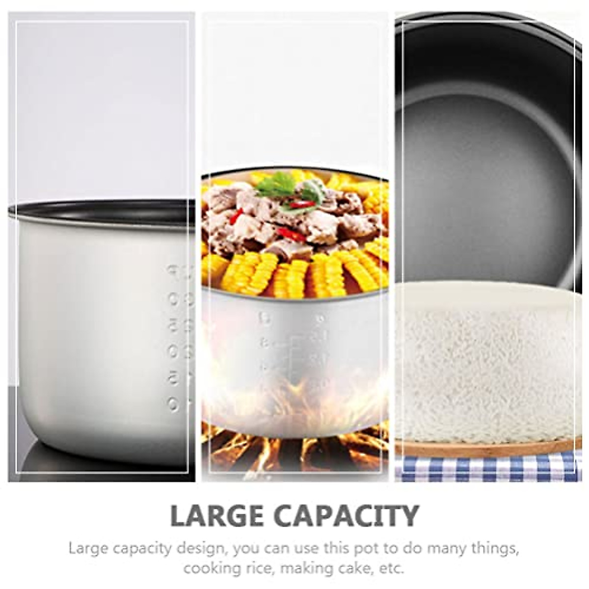 Cabilock 5L Household Rice Cooker Inner Pot Replacement Insert Liner Non- Stick Rice Electric Cooker Pot Accessories Electric Cooker Accessory