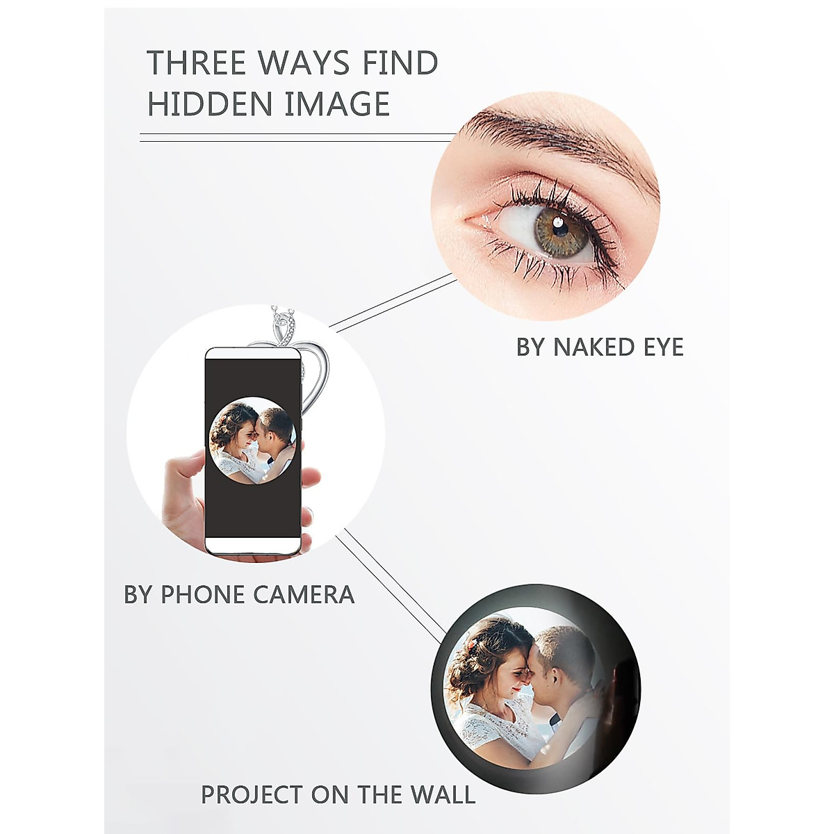 Dorunmo Personalized Photo Projection Pendant Necklace 925 Sterling Silver Heart Pendant Necklace jewelry Romantic Gifts for Gfriend Women Birthday Anniversary