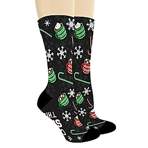 Fun Christmas Socks Bring Me Some Cocoa Christmas Gift for Holiday Outfits 1-Pair Novelty Crew Socks