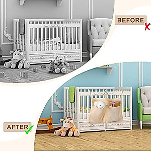 Windyun 2 Pcs Hanging Diaper Caddy Organizer Each with 2 Pockets, Baby Crib Linen Hanging Storage Bag for Baby Essentials, Hang on Crib, Changing Table or Wall