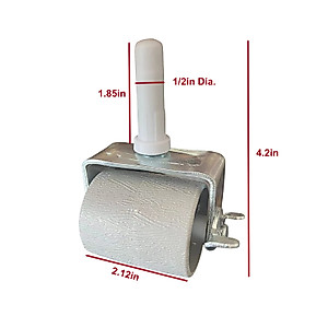 4PCS Locking Heavy Duty Roller Casters Wheels for Metal Bed Frame (Twin Full Queen King Cal-King)