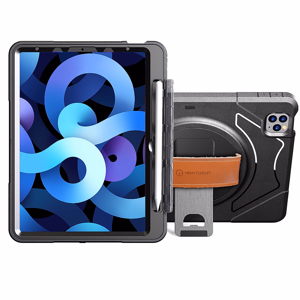New Trent New iPad Pro 11 4th Gen 2023, iPad Air 10.9 6th 5th 4th Gen Case, iPad Pro 11 2nd 3rd 4th Gen Case with Pencil Holder Screen Protector Kickstand, Hand Strap iPad Pro 11 inch