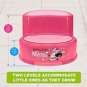Disney Minnie Mouse 2-Tier Step Stool, Pink