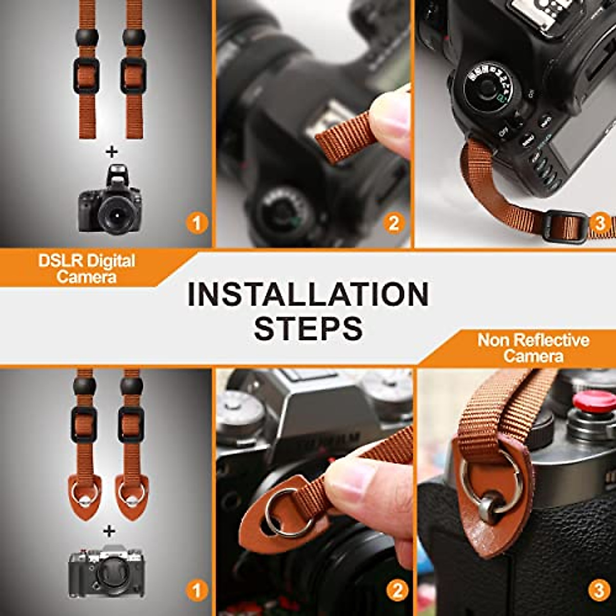 Purple Flower Camera Strap - 2"Wide with Double Layer Cowhide Head,Pure Cotton Embroidery Camera Shoulder Straps,Adjustable Camera Neck Strap for All DSLR / SLR Cameras, Best Gifts for Photographers