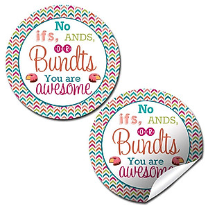 “No IFS, Ands, or Bundts” Teacher, Staff, or Employee Appreciation Thank You Sticker Labels, 40 2" Party Circle Stickers by AmandaCreation, Great for Envelope Seals & Gift Bags…