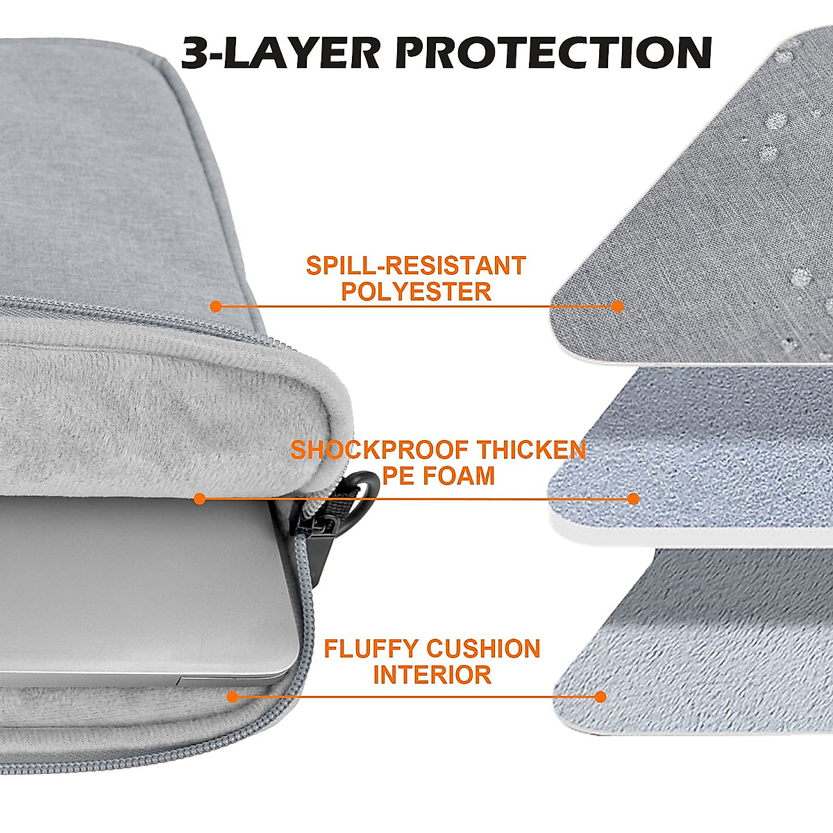 RAINYEAR 13 Inch Laptop Sleeve Shoulder Bag Compatible with MacBook 13.6" M2 A2681, 13.3 Air Pro M1/M2 A2338 A2337, 13.3" Chromebook Notebook Messenger Bag Carrying Case Briefcase, Gray