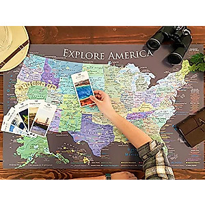 National Parks Map Poster Slate Edition (24W x 16H inches)