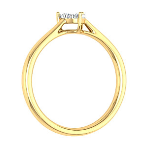 FINEROCK 0.15 Carat Heart Shaped Diamond Ring in 14K Yellow Gold (Ring Size 7) (I1-I2 Clarity)