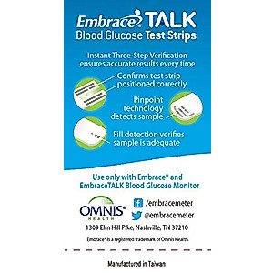 Omnis Health Embrace Blood Glucose Test Strips, 50ct