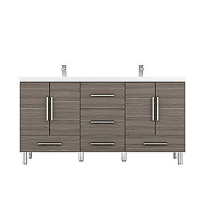 Alya Bath Ripley Bathroom Vanity, 72", Gray