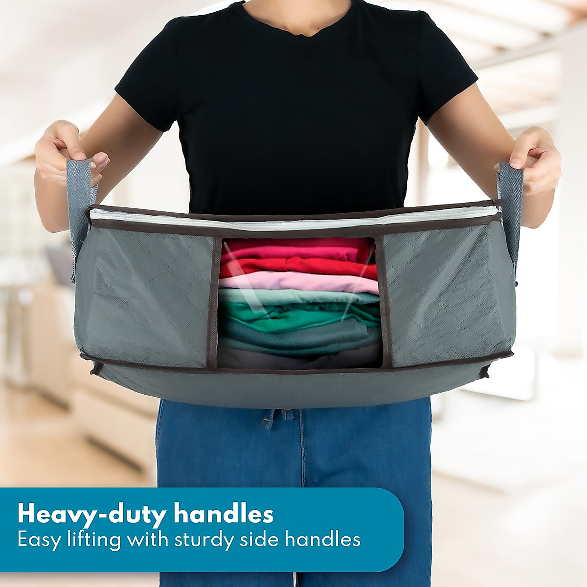 NAJHOM Sheet Organizers and Storage - 8 Pack Closet Storage Bins Extra Large Capacity Storage Bags for Clothes Waterproof Blanket Storage Bags