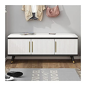 TOMYEUS Shoes Shelf Entryway Bench White Light Luxury Shoe Cabinets Minimalist Metal Shoe Rack Sitting Shoe Changing Stool Shoes Organizer Space Saving Furniture Stackable Shoe Rack