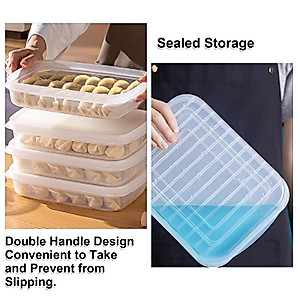 SHUESS 6 Pack Bacon Keeper for Refrigerator, Plastic Deli Meat Saver with Lids Airtight, Cold Cuts Storage Containers for Fridge, Food Shallow Low Christmas Cookie Holder with 3 Pcs Serving Tongs