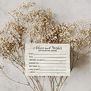 Advice and Wishes Cards for the New Mr and Mrs, Bride & Groom, Newlyweds, Wedding Advice Cards Perfect for Bridal Shower or Wedding, Wedding Guest Book Alternative, Pack of 50 4x6 Inch