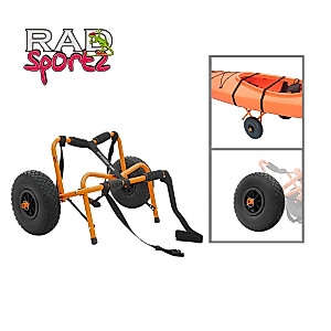 RAD Sportz Kayak Trolley Pro Premium Kayak Cart with NO-Flat Airless Tires 150 LB Capacity Yellow with Free Mesh Carry Bag