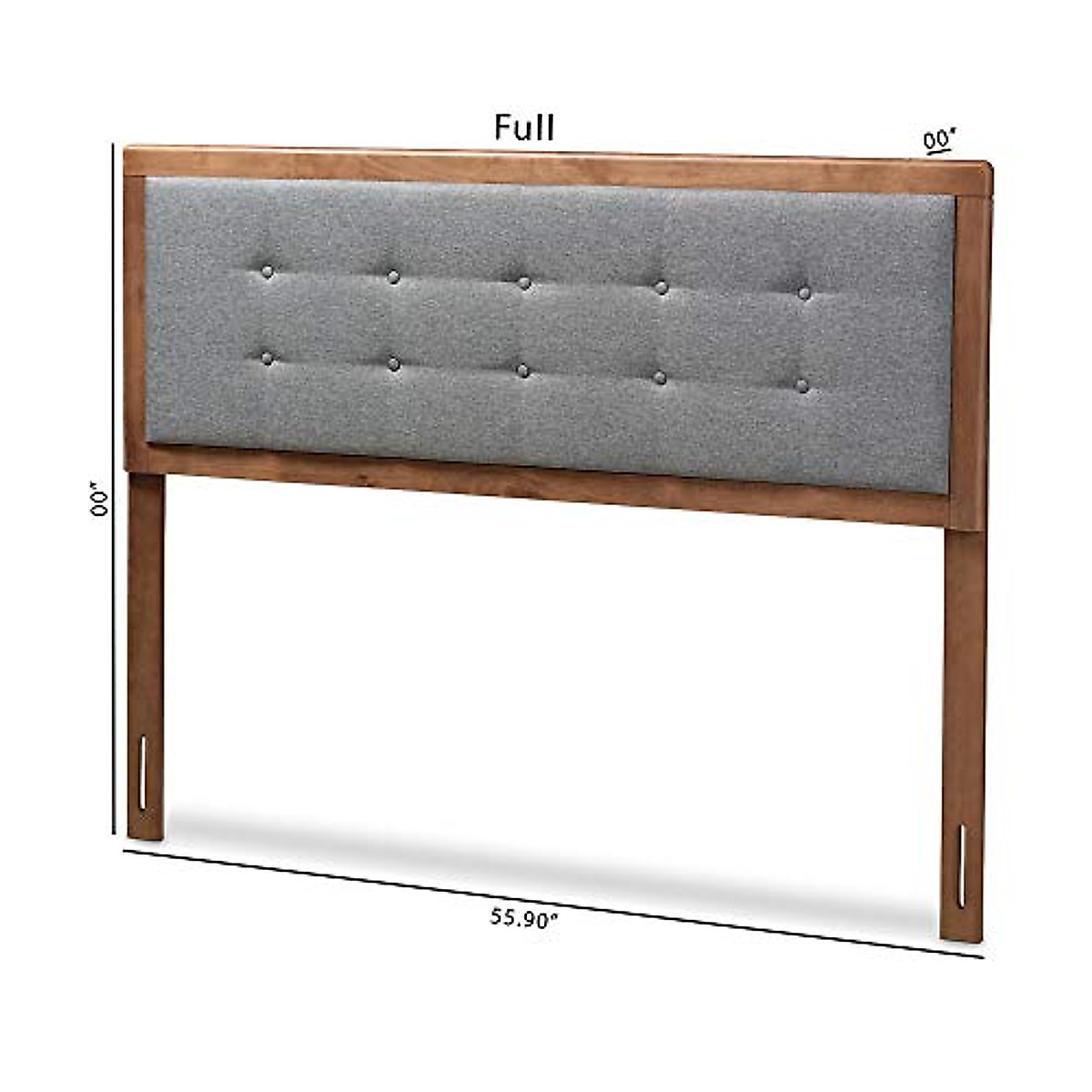 Baxton Studio Headboards, Full, Dark Gray/Walnut
