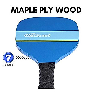 Upstreet Wood Pickleball Paddle Set | Pickleball Set or Pickleball Rackets Include Sling Bag, Ideal Indoor and Outdoor Pickle Ball Paddles for Men, Paddle Ball or Pickleball Paddles Set of 4 (Beach)