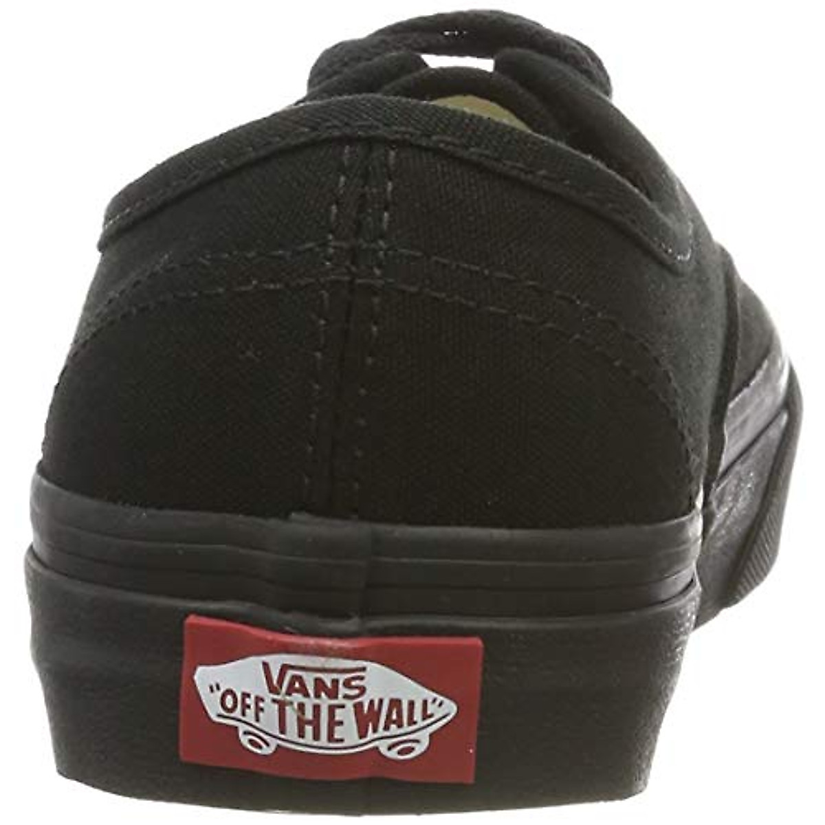 Vans Mens Authentic Canvas Sneakers Lace Up Casual Plimsolls Unisex Shoe - Black/Black - 12