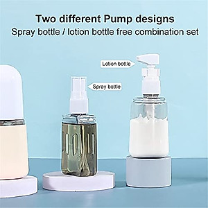 anfoem Portable 1.7oz Travel Size Spray Bottle with Fine Mist, Leak Proof Refillable Make Up Travel Lotion Bottle for Cosmetic Skincare Lotion,Essential Oils, Homemade Cleaners(Light Gray)