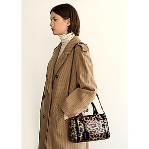 FEIMINA Genuine Leather Handbag Purse CrossBody Bag Patent Leather Shoulder Bag Fashion Leopard Print Christmas gifts for Women