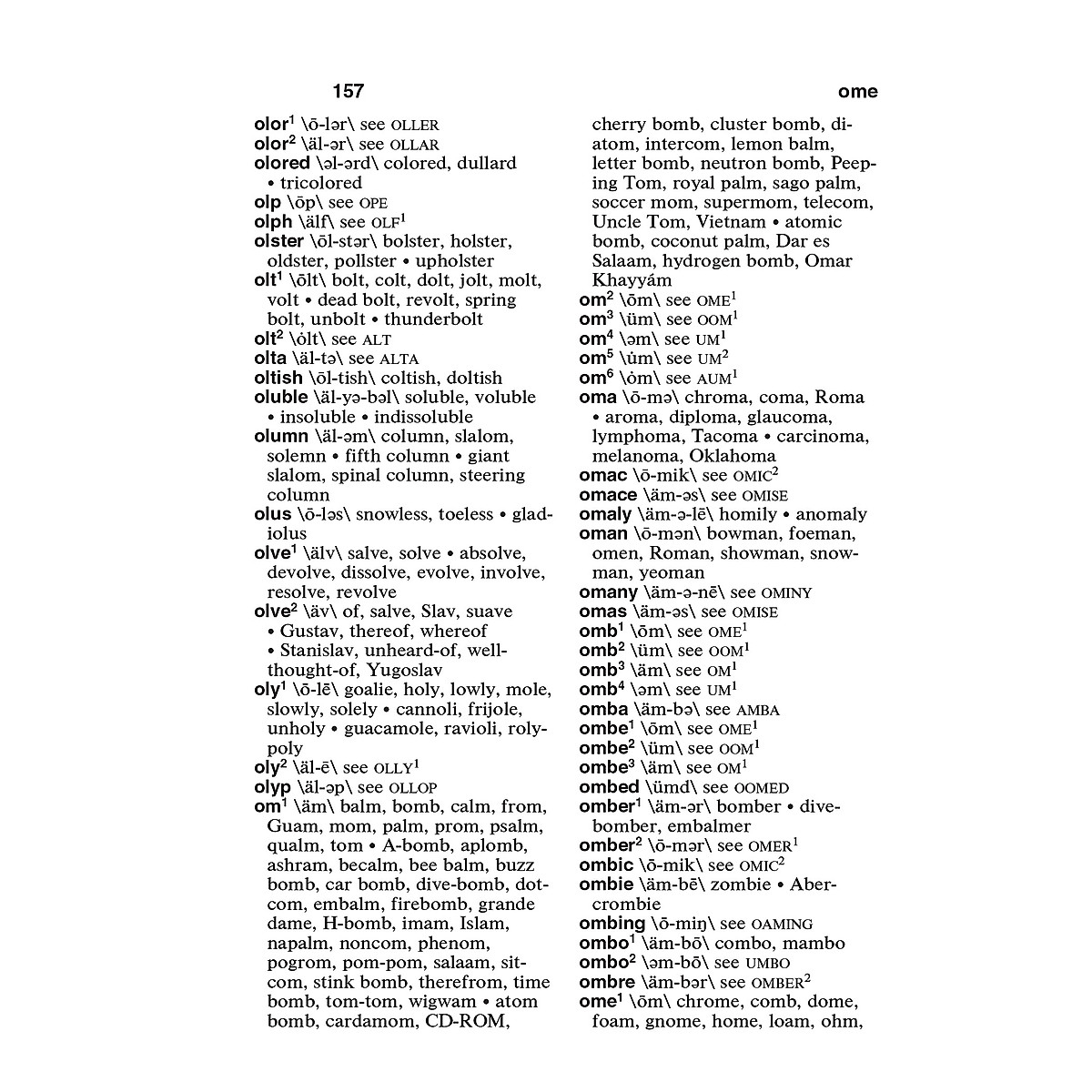 Webster's Rhyming Dictionary, Newest Edition