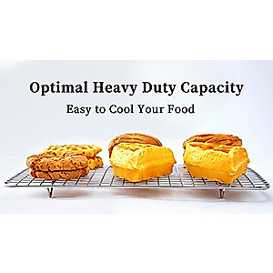 Cooling Rack For Baking, Aisoso Rack with 18/8 Stainless Steel Bold Grid Wire, Multi Use Oven Rack Fit Quarter Sheet Pan, Oven and Dishwasher Safe, 8.5 x 12 Inches