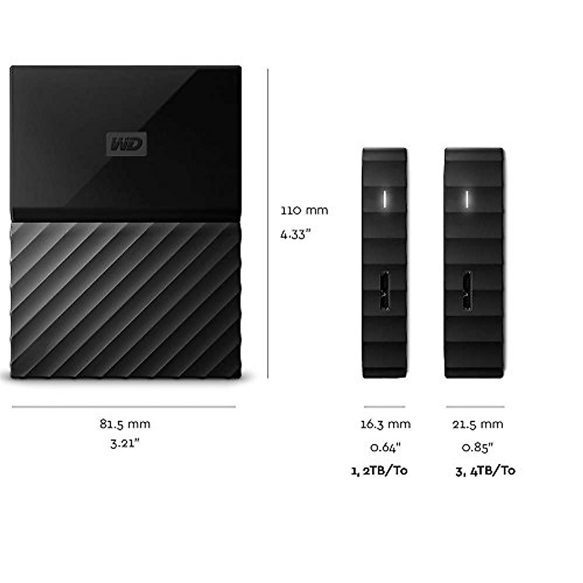 Western Digital 4TB Black My Passport Portable External Hard Drive - USB 3.0 - WDBYFT0040BBK-WESN