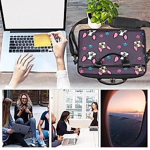 Dog Footprints Laptop Computer Bag Waterproof Shoulder Messenger Bag 13-15 inch Durable Laptop Tote Bag with Shoulder Strap Handle Lightweight Crossbody Briefcase