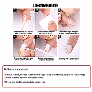 24 Pcs Square Press on Nails Short Fake Nails Blue Glittering Sequins with Rhinestones Exquisite Design Glossy Glue on Nails Full Cover French Tip False Nails Acrylic Nails for Women Girls Daily Wear