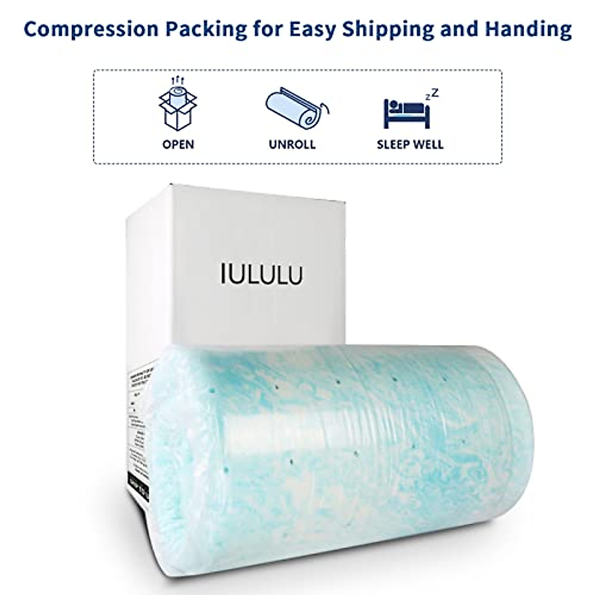 IULULU Mattress Topper, 4 Inch Gel Memory Foam Mattress Topper, Queen, CertiPUR-US Certified