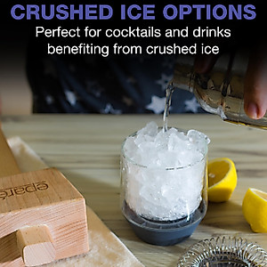 Eparé Lewis Bag & Ice Mallet - Manual Ice Crusher Wooden Hammer - Canvas Crushing Bag - Crushed Ice Bar Cocktails - Bartender & Kitchen Tools Kit