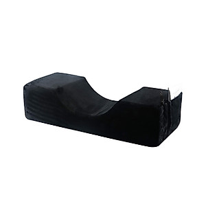 Eyelash Extension Neck Pillow With Acrylic Shelf Organizer Stand, Velvet Warm Lash Extension Grafting Pillow Makeup Tool Display Cabinet Shelves - White Shelf + Black Pillow(Velvet Pillowcase)