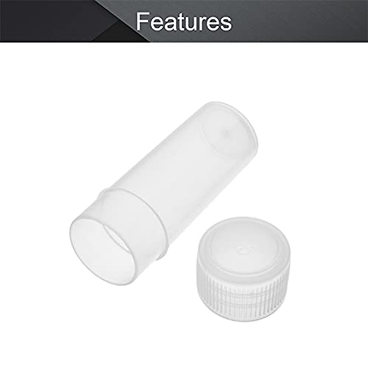 Othmro 75Pcs 5ml Plastic Bottles Lab Cylindrical Chemical Reagent Bottles, Wide Mouth Laboratory Reagent Bottles, Sample Sealing Liquid Storage Containers for Food Stores White Translucent