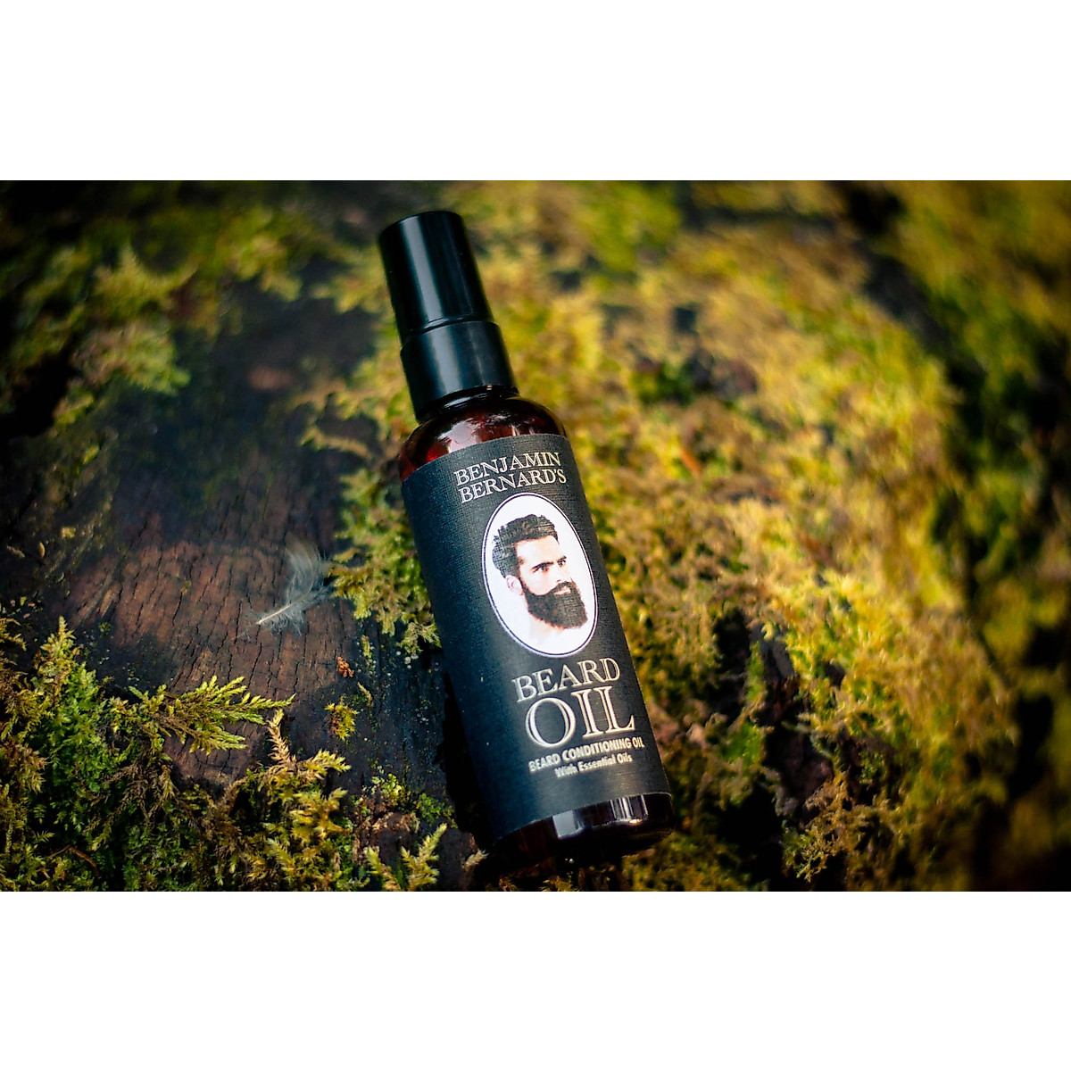 Benjamin Bernard Beard Oil - Beard Grooming Conditioner Oil for Men Encourage Healthy Beard Growth, Well-Groomed Style - Lightly Scented, Contains Jojoba, Almond Oil - Vegan Beard Care 3.38 Fl.oz