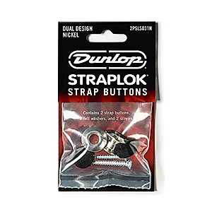 Jim Dunlop Straplok Dual Design Strap Button Set-Nickel-2/Set (2PSLS031N)